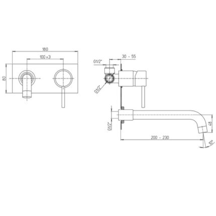 Jacuzzi wall-mounted basin faucet available in two colors RB121