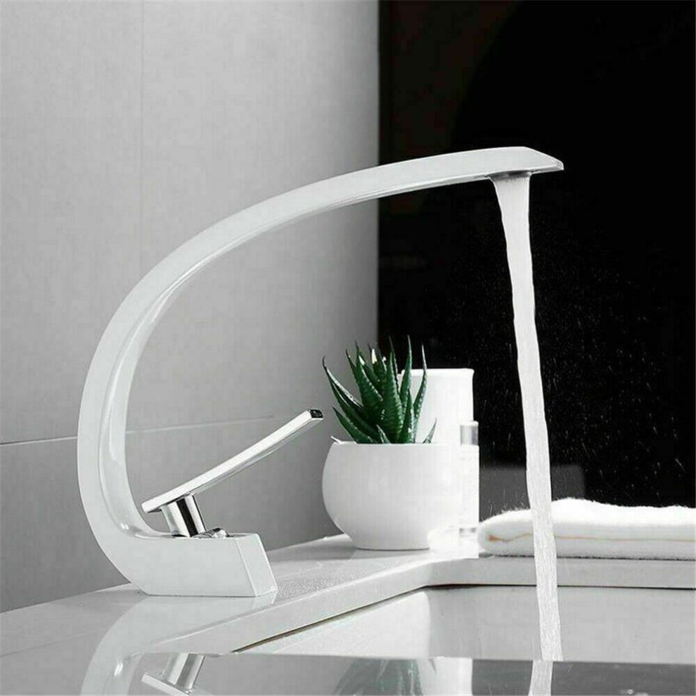 Brass faucet with curved shape for washbasin in 3 colors RB128